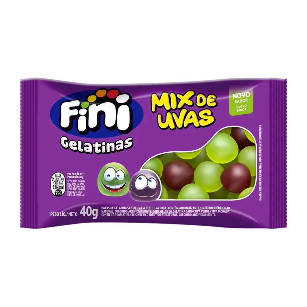 Balas de Gelatina Fini Mix de Uva - Drogaria Araujo