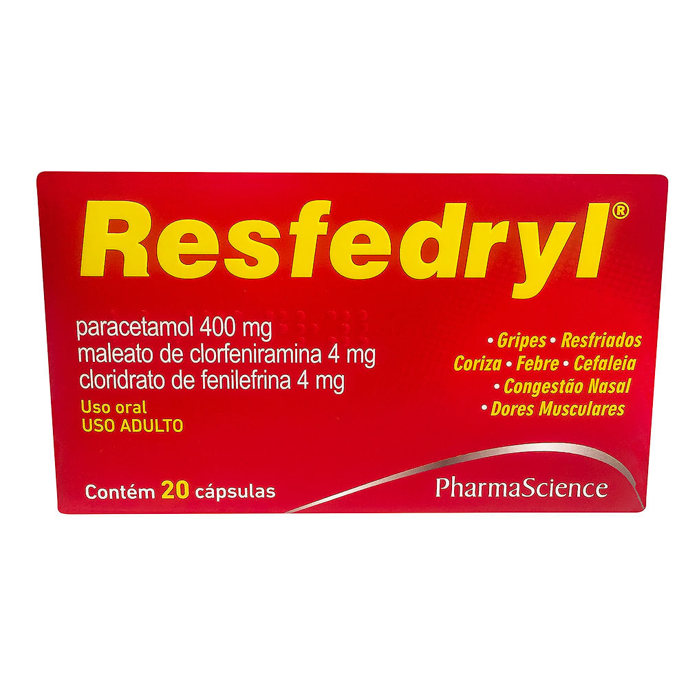 Resfedryl com 5 e 20 Cápsulas - Drogaria Araujo