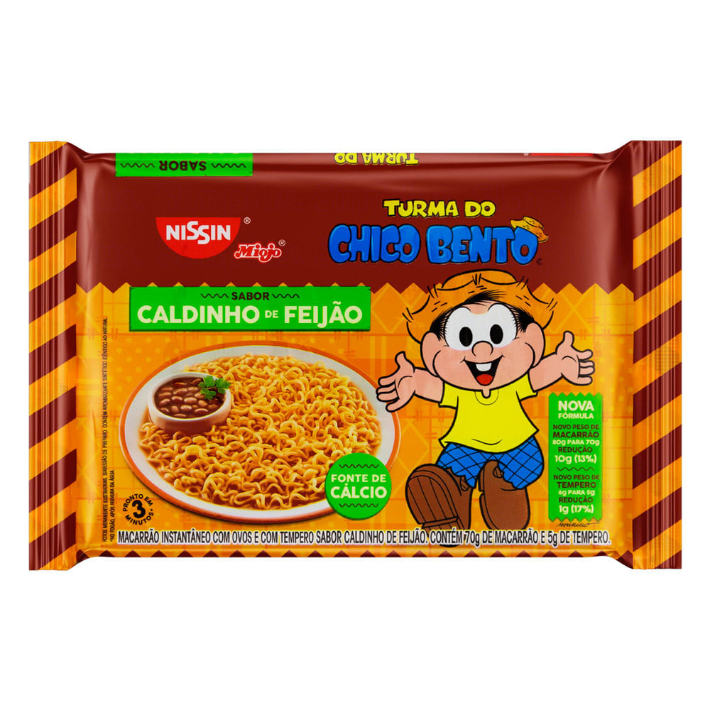 Macarrão Instantâneo Nissin Miojo Turma do Chico Bento Sabor Caldinho ...