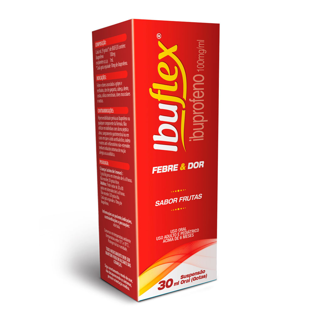 Ibuflex 100mg/ml Gotas com 30ml | Drogaria Araujo - Drogaria Araujo