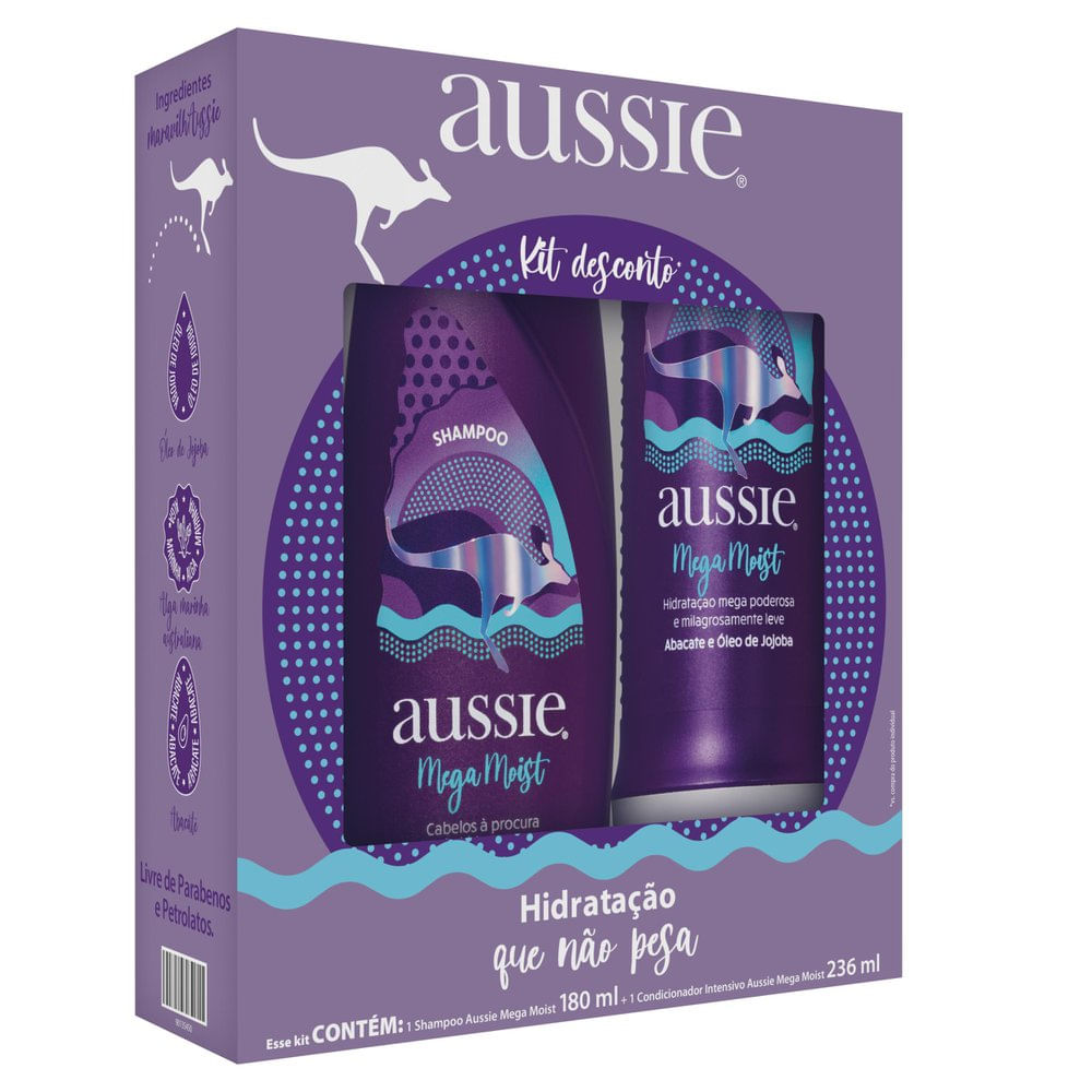 Kit Aussie Mega Moist Super Hidratação em Oferta | Araujo - Drogaria Araujo
