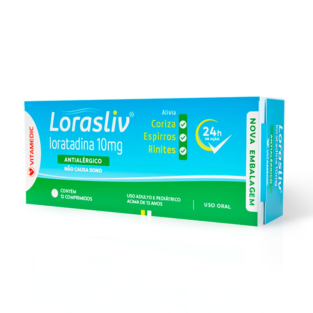 Lorasliv 10mg com 12 Comprimidos | Drogaria Araujo - Drogaria Araujo
