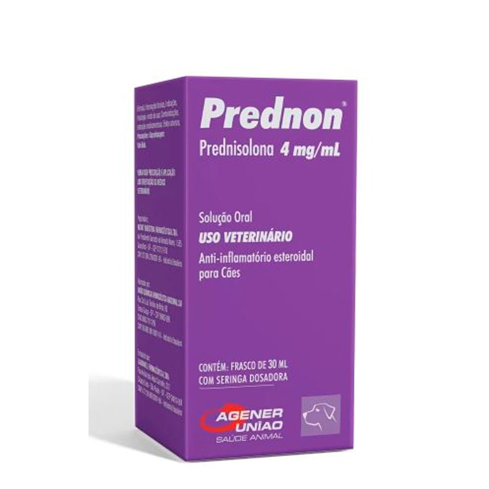 Anti-inflamatório Esteroidal Prednon para Cães 4mg Solução Oral 30ml ...