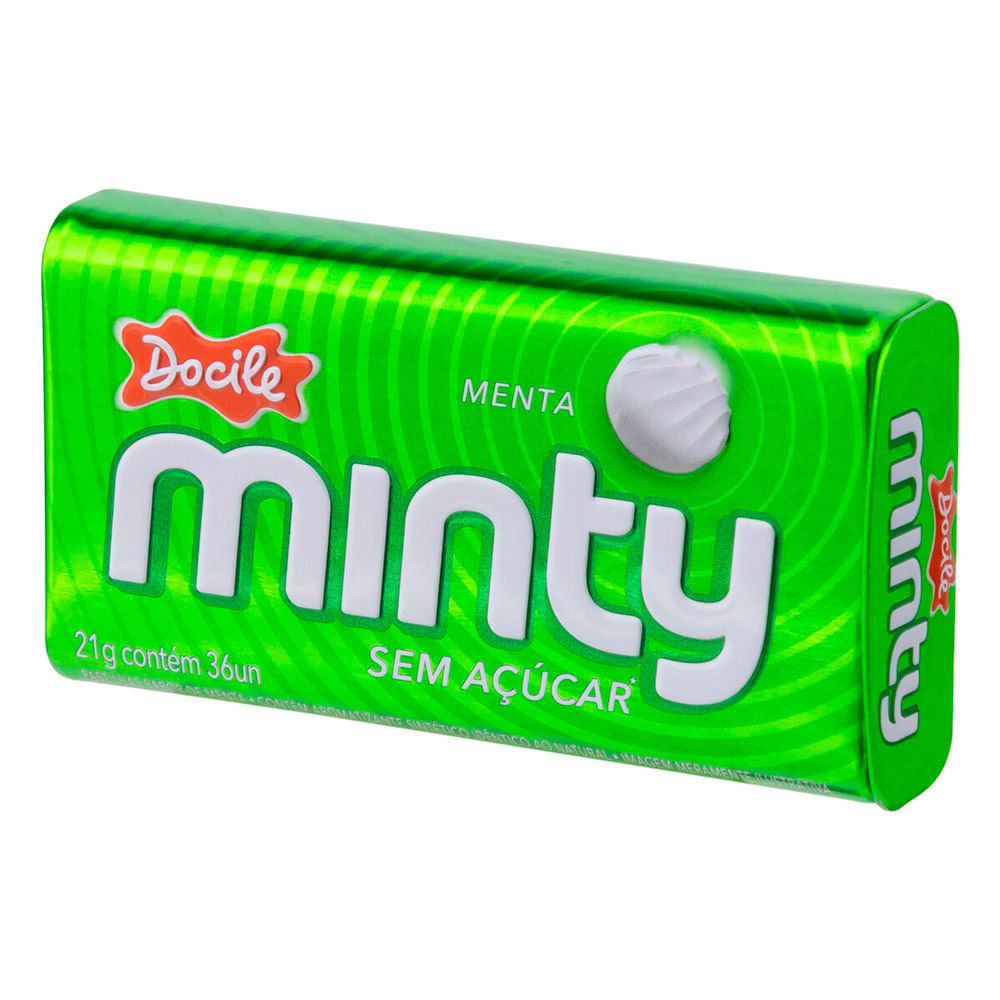 Pastilha Docile Minty Menta Sem Açúcar Lata 21g com 36 Pastilhas ...