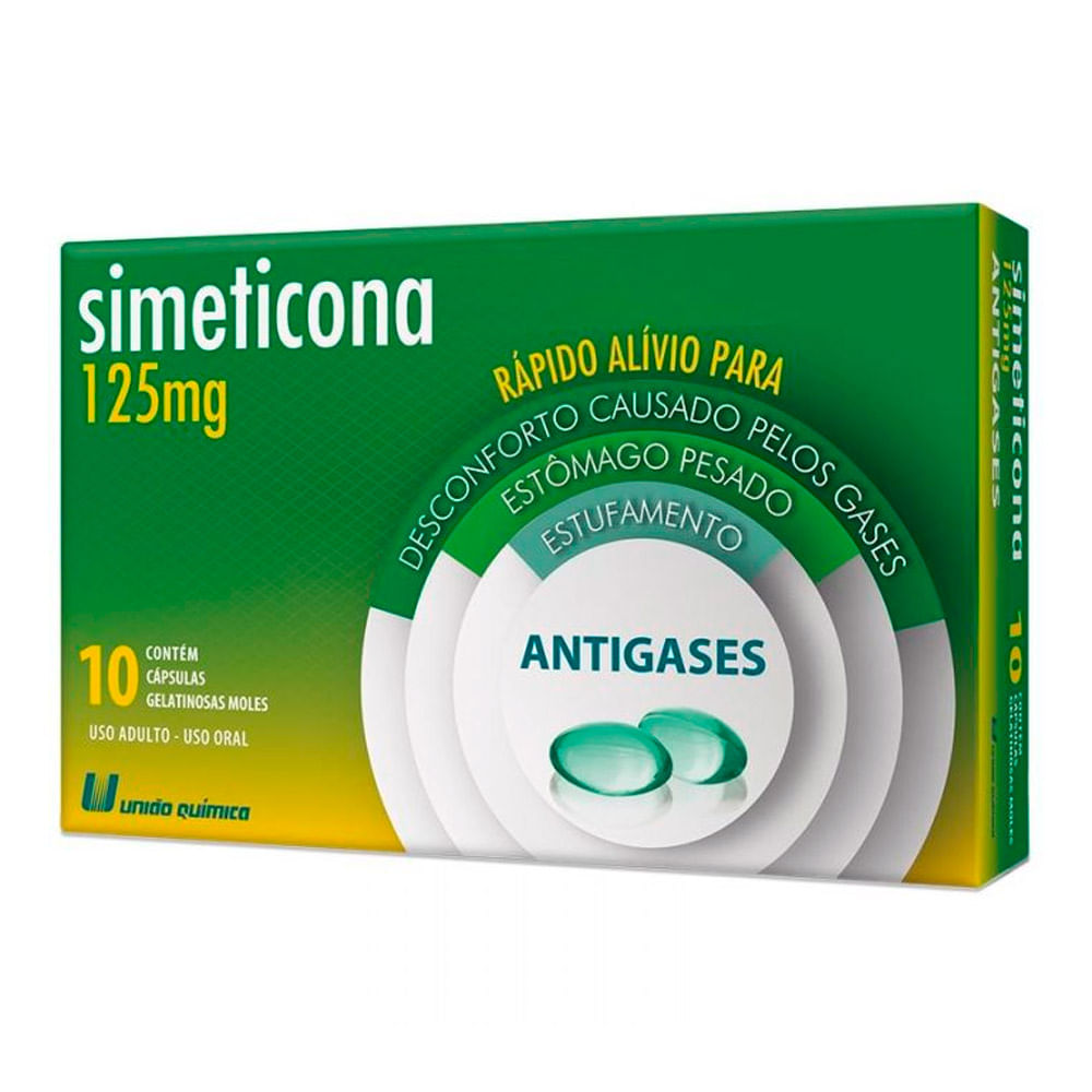 Simeticona 125mg União Química com 10 Cápsulas Gelatinosas Moles ...