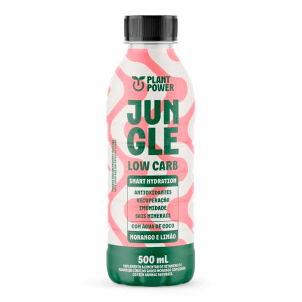 Jungle Low Carb Plant Power Suplemento Alimentar Sabor Morango e Limão 500ml - Drogaria Araujo